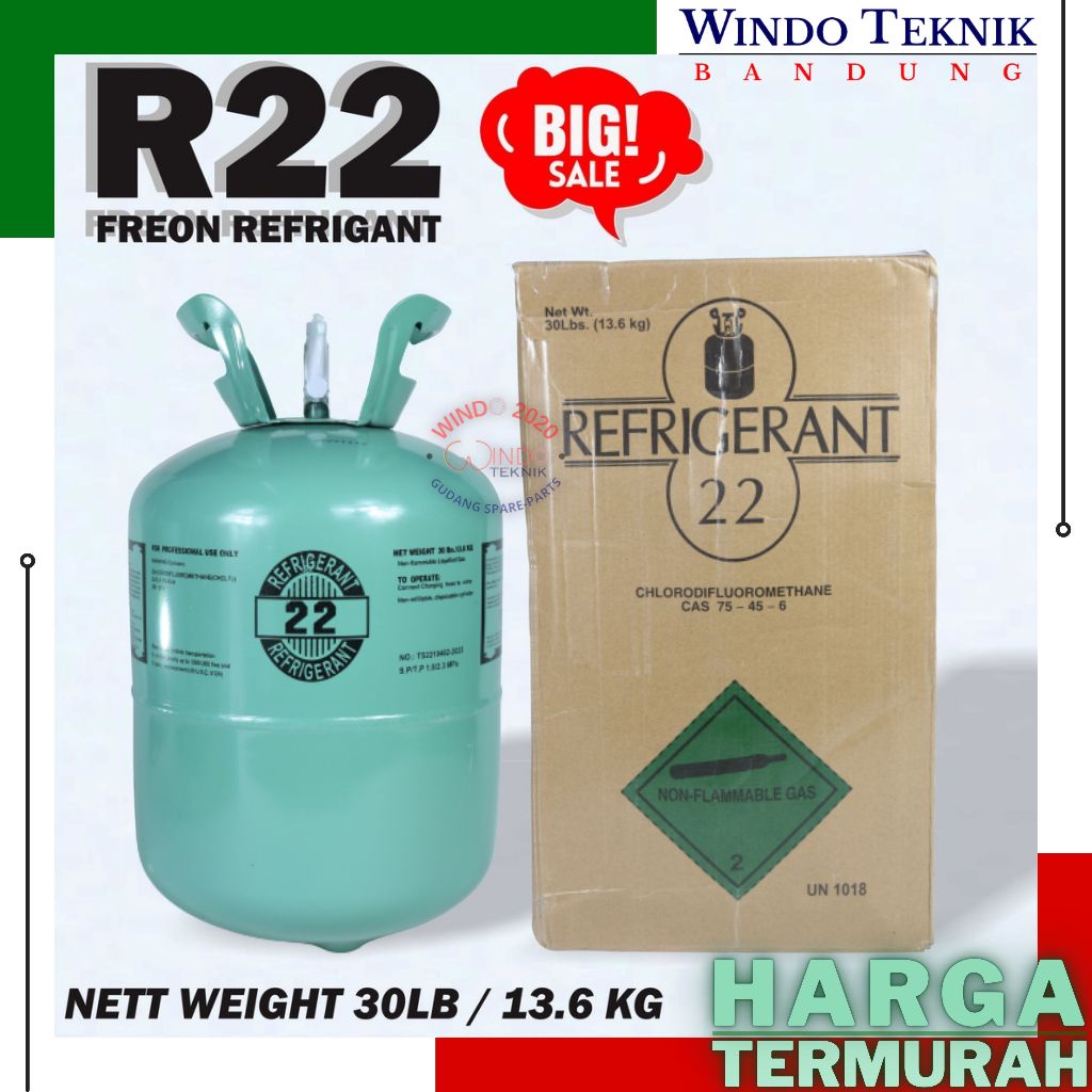 Jual FREON R22 REFRIGANT | PREON R22 TABUNG ISI 13,6 KG | REFRIGANT ...