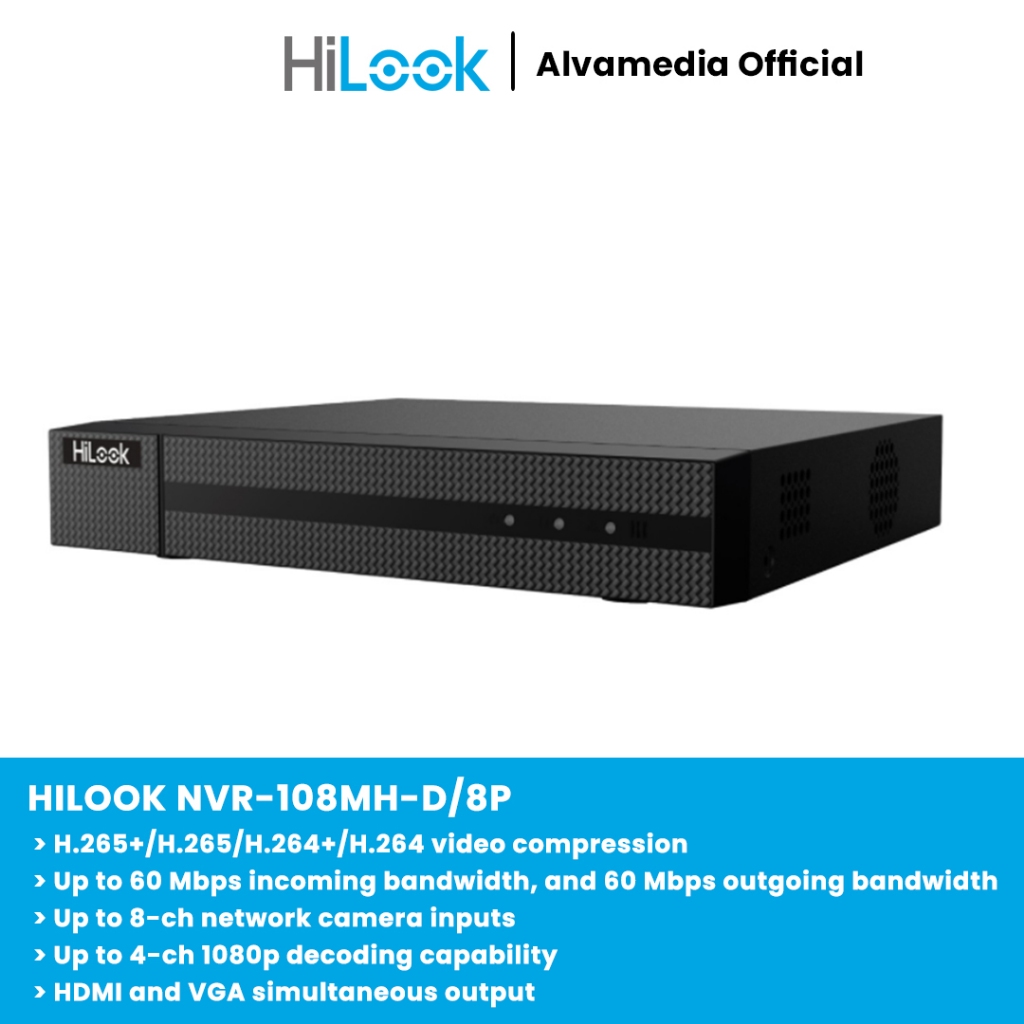 Jual NVR Hilook 8CH NVR 108MH D/8P Mesin CCTV NVR Hilook 8 Channel ...