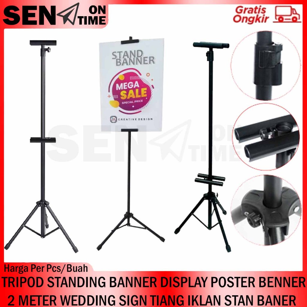 Jual Tripod Photo Banner Baner Teripod Display 2 Sisi Layar Standing ...