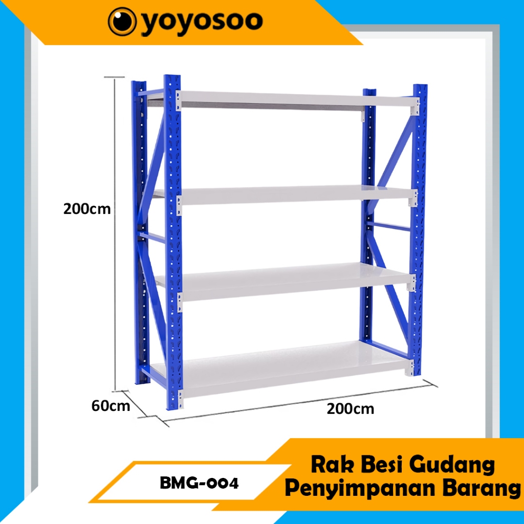 Jual Rak Gudang Empat Tingkat/Rak Besi Penyimpanan Barang - YOYOSOO ...