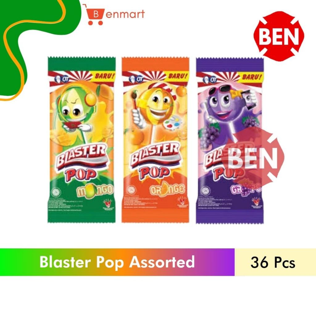Jual Permen Blaster Pop Assorted 1 Pak 36 Pcs Lollipop Lolipop Orange ...