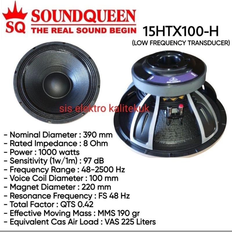 Jual Speaker 15 Inch Soundqueen 15HTX100H 15HDX100 | Shopee Indonesia