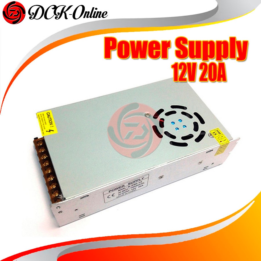 Jual Power Supply 12V 20A Switching Adaptor Jaring DC 12 Volt 20 Ampere ...