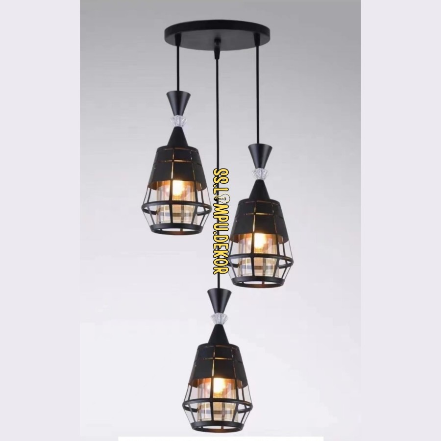 Jual LAMPU GANTUNG MINIMALIS 3 IN 1 INDUSTRIAL MODERN HIAS RUANG MAKAN | Shopee Indonesia