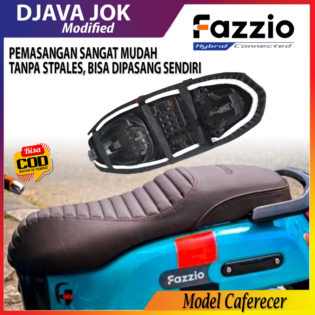 Jual Sarung Kulit Jok Motor Khusus Yamaha Fazzio Model Caferacer ...