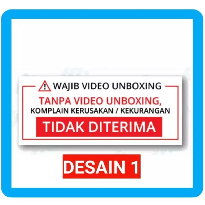 Jual Sticker vidio unboxing paket dus box label olshop toko syarat ...