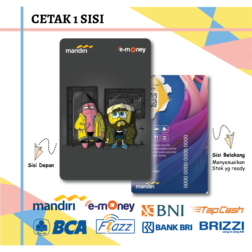 Jual KARTU EMONEY E TOLL ANIME SPONGEBOB & PATRICK STAR MANDIRI FLAZZ ...