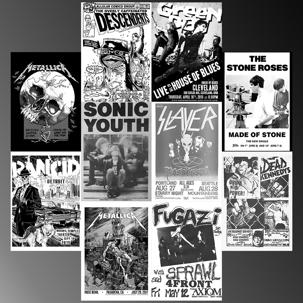 Jual POSTER BAND BLACK AND WHITE ISI 45pcs | DELUSIONWALL | POSTER ...