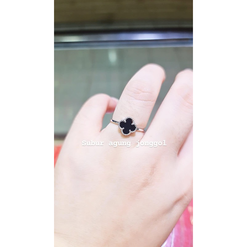 Jual Cincin vancleef mas putih 8k asli cantik manis | Shopee Indonesia