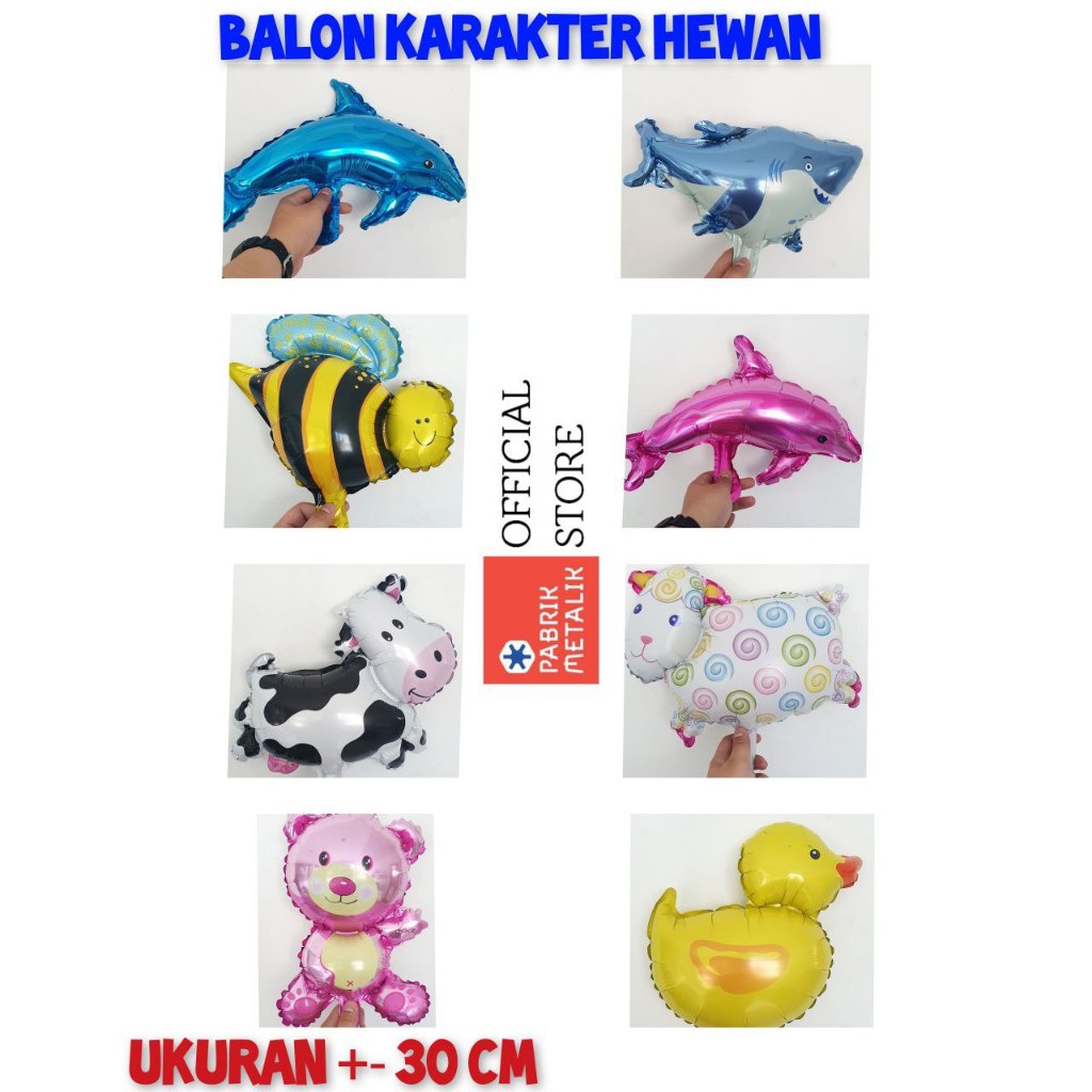 Jual Balon Foil Karakter Hewan Animal Cartoon Ukuran 30cm | Shopee ...