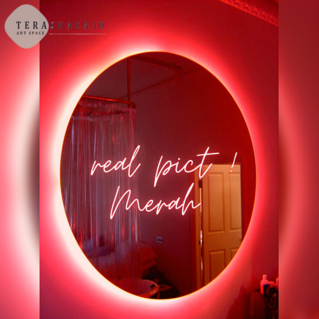 Jual Cermin Dinding Gantung Bulat LED Strip Diameter 34&40cm Kaca ...