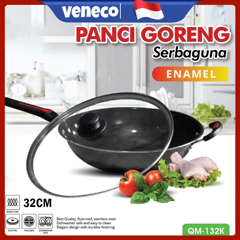 Jual Panci Wajan Anti Lengket Lapisan Enamel Diameter 32CM Panci Anti ...