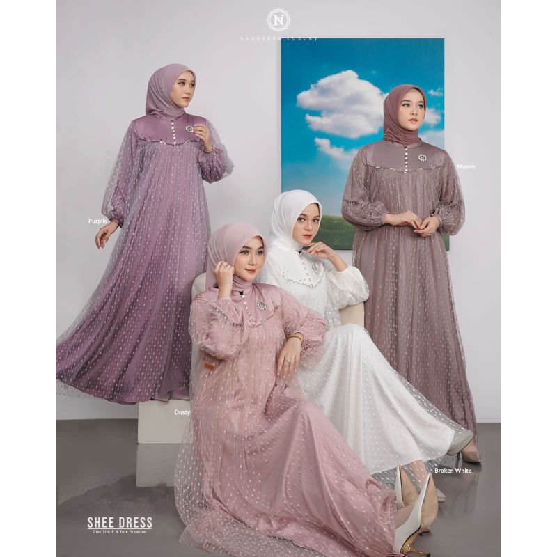 Jual SHEE DRESS NADHEERA LUXURY || Promo Gaun Wanita Kondangan Tunangan Engagement Terbaru ...