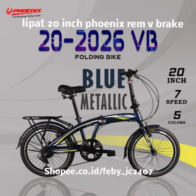 Jual Sepeda lipat phoenix 20 inch folding bike 2026 vb rem v brake ...