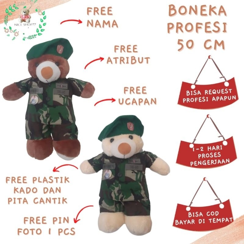 Jual Boneka Profesi Tentara Big Size 50cm | Shopee Indonesia