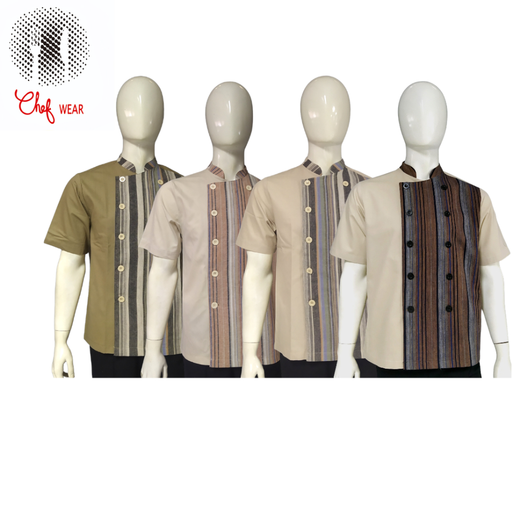 Jual Chef Wear MANAMA Baju Koki SS Komb Salur | Shopee Indonesia