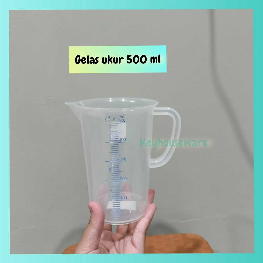 Jual Gelas Ukur 500ml / Gelas ukuran takaran plastik / Green Leaf 1830 ...