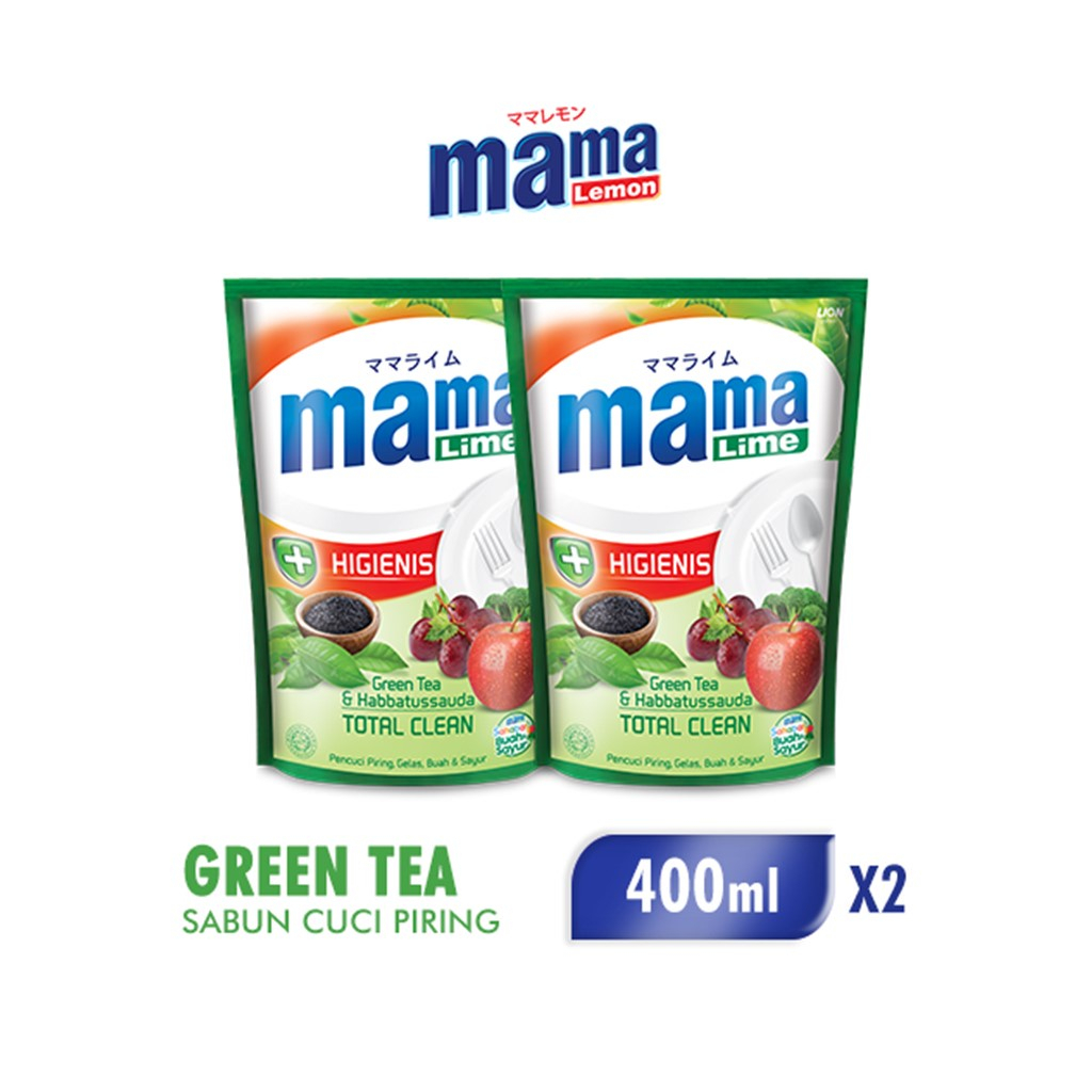 Jual Mama Lime Sabun Cuci Piring Green Tea Pouch 430 ml x2 | Shopee Indonesia