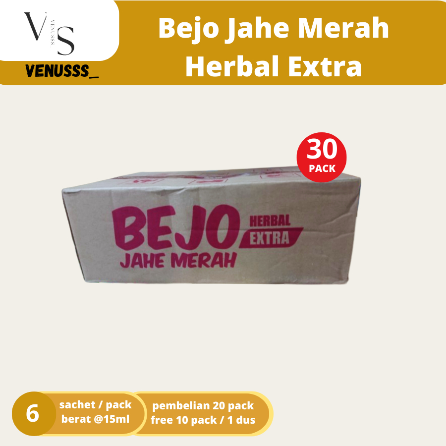 Jual Bejo Jahe Merah Herbal Extra 1 Dus / 1 Karton 30 pack ( 20 pack ...