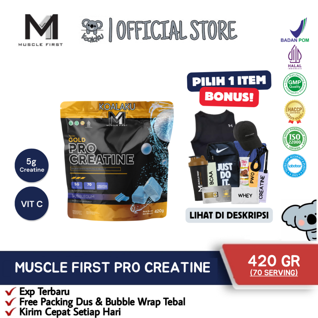 Jual Muscle First Pro Gold Creatine Pouch 420g 70 serving 360gr 60 serving Unflavored 125g ...
