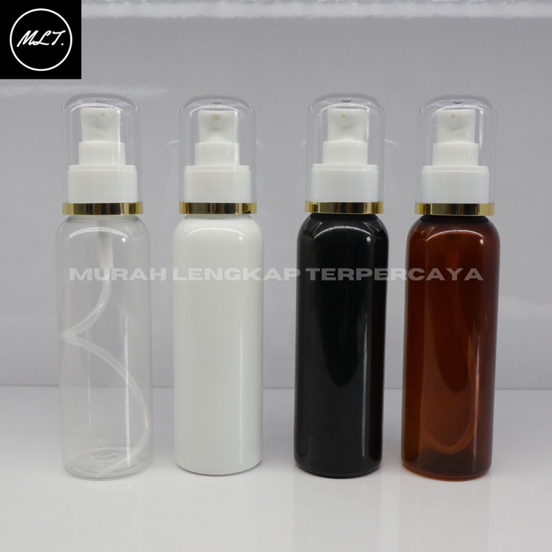 Jual BOTOL BR 100ML PUMP TREATMENT FULLCAP PUTIH LIST GOLD WHITE GOLD BOTOL 100 ML LOTION HITAM ...