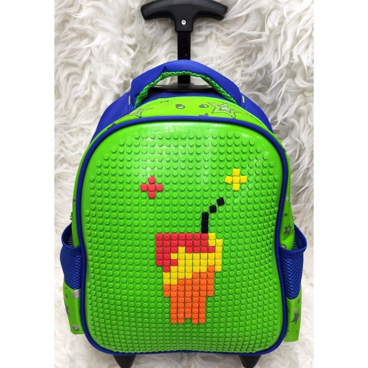 Jual Bestseller Tas Sekolah Troli Anak TK Model Lego Tas Dorong Anak TK ...