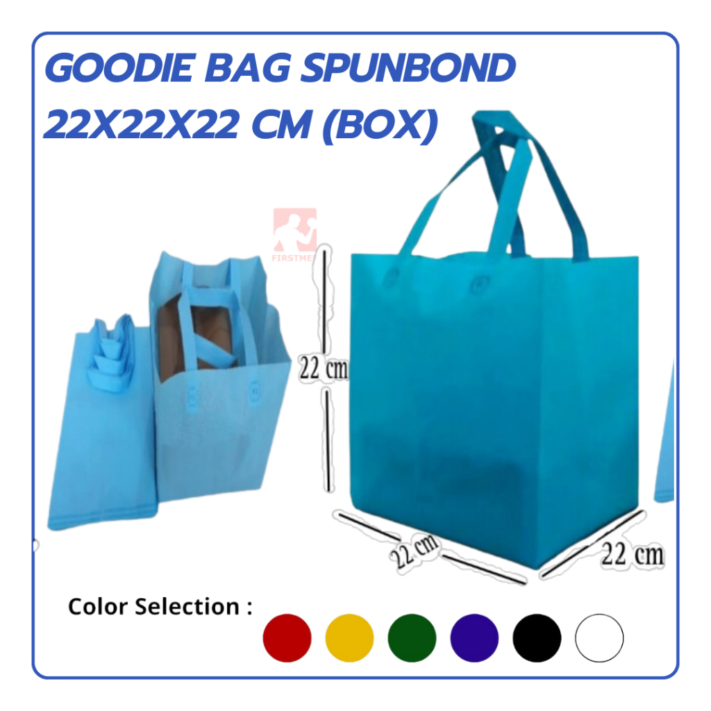 Jual Goodie bag spunbond box 22x22x22 cm tas kain kotak kue kantong ...