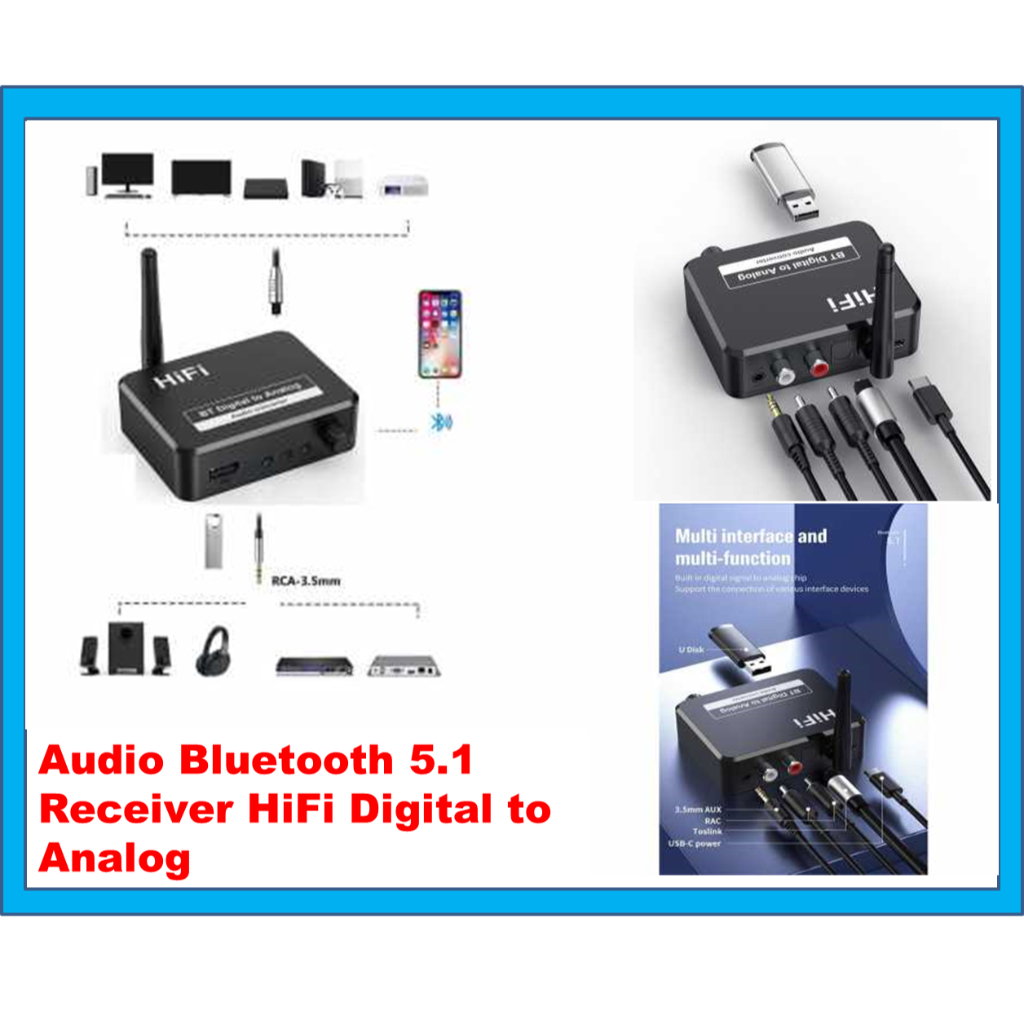 Jual BLUETOTH RECEIVER AUDIO 5,1 HIFI DIGITAL TO ANALOG AC ini ...