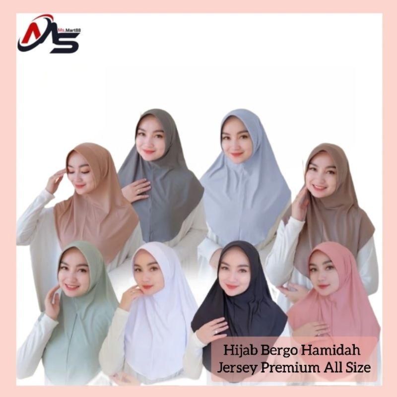 Jual Hijab Sport / Bergo Sport Hamidah Jersey Premium Size S / M / L | Shopee Indonesia