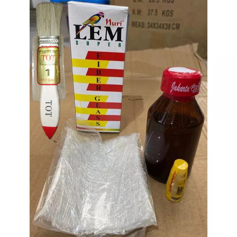 Jual (GRATIS KUAS + Sarung tangan Plastik)/LEM FIBER GLASS NURI ...