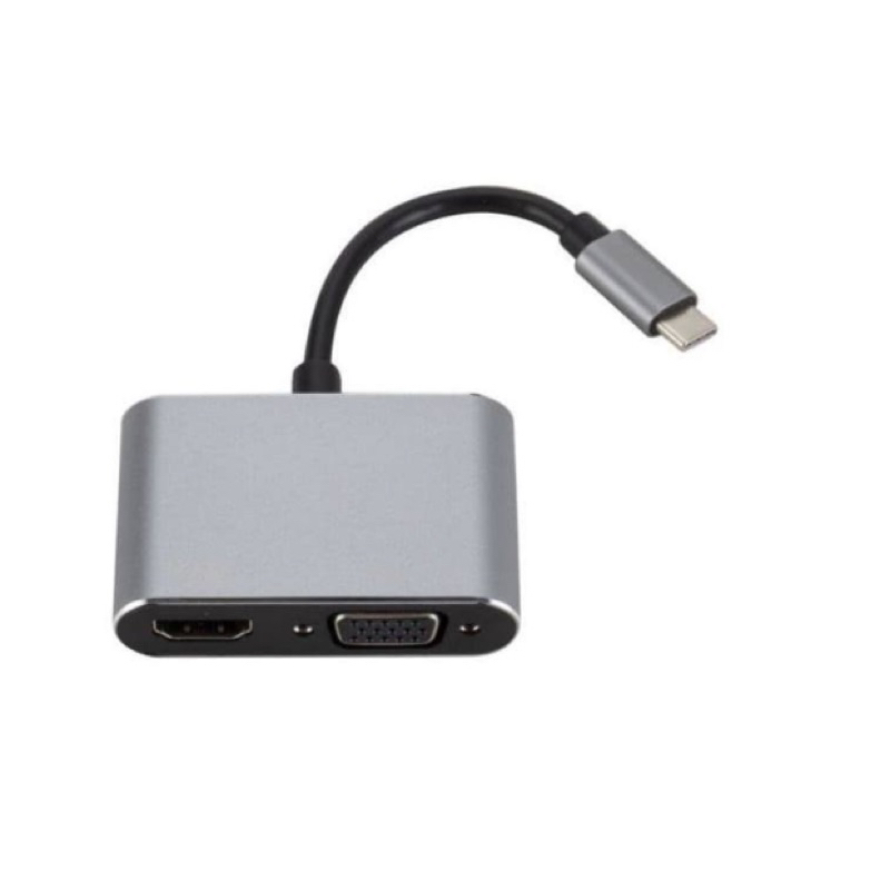 Jual CONVERTER USB TYPE C 2IN1 To HDMI DAN VGA Adapter | Shopee Indonesia