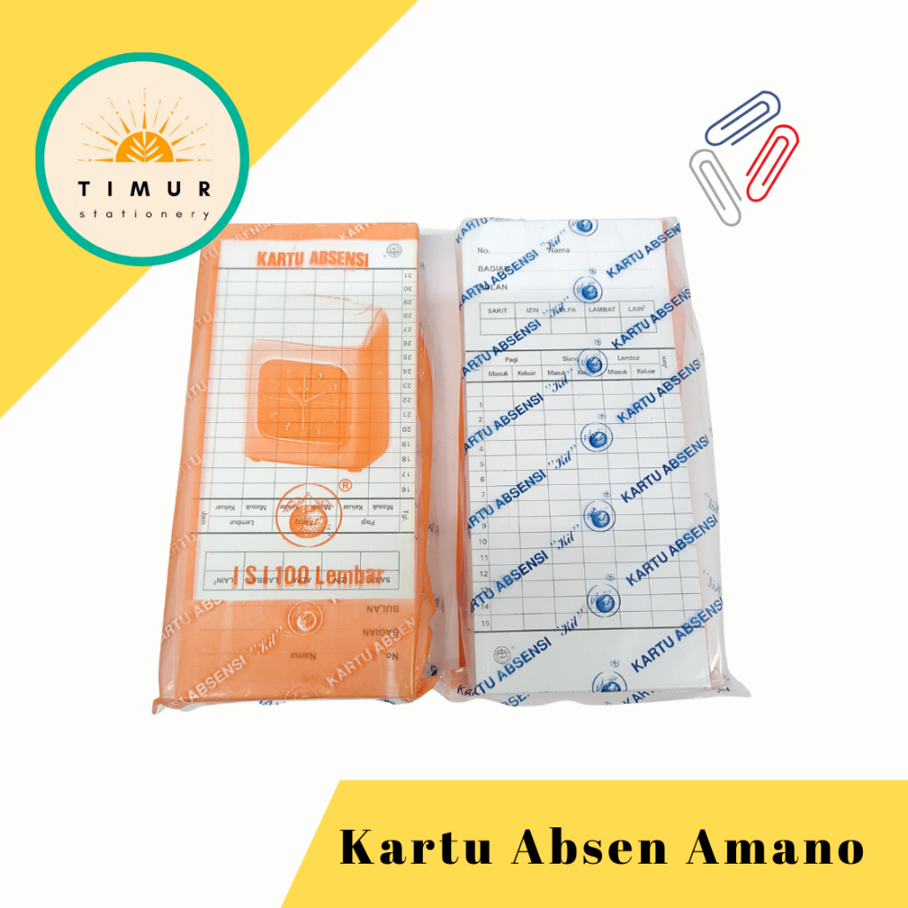 Jual Kartu Absen Amano Ceklok / Kartu Kertas Absensi / Kartu Absen APEL ...