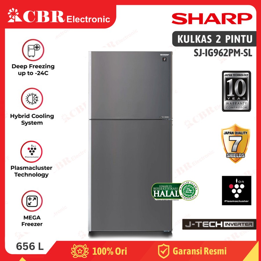 Jual Kulkas SHARP 2 Pintu SJ-IG962PM-SL (Inverter) 656 L | Shopee Indonesia