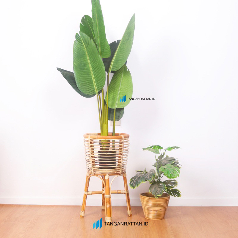 Jual STANDING POT ROTAN + COVER POT ROTAN FINISHING MELAMIN MENGKILAP ...