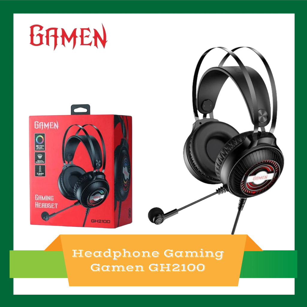 Jual Headphone Gaming Gamen GH2100 Black | Shopee Indonesia