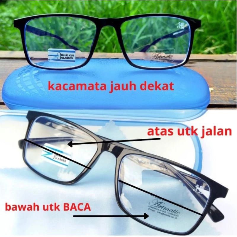 Jual Kacamata baca lensa plus 2 fungsi baca dan jalan lensa daubel blue ...