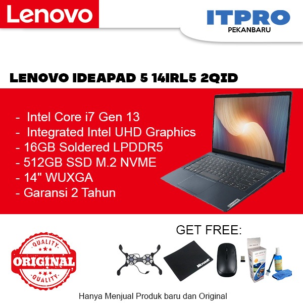 Jual LENOVO IDEAPAD 5 14IRL5 (2QID GREY) CORE i7 GEN 13 SSD 512 ...