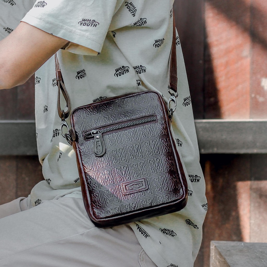 Jual Plano Bag | Tas Cowok Kulit Sapi | Sling Bag Cowok | Shopee Indonesia