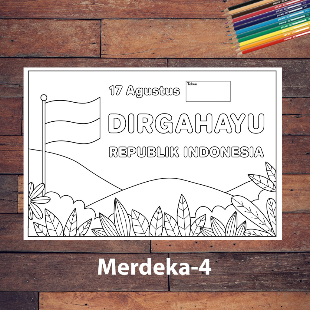 Jual Lembar Mewarnai Anak Tema KEMERDEKAAN Agustusan Indonesia JUMBO ...
