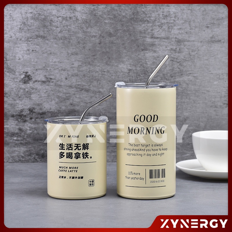 Jual Botol Air Americano Stainless Steel Gelas Sedotan Kopi Panas ...