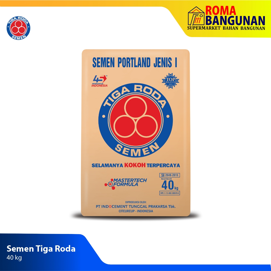 Jual Tiga Roda Semen Portland Komposit 40KG | Shopee Indonesia