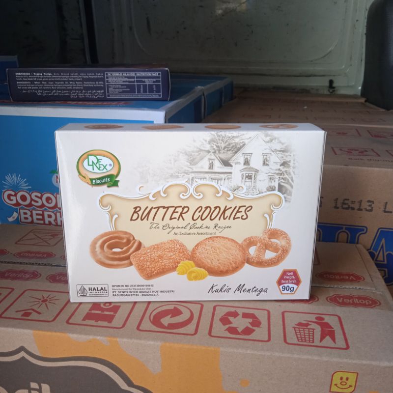 Jual Dnex butter cookies 90gr kartonan isi 24box | Shopee Indonesia