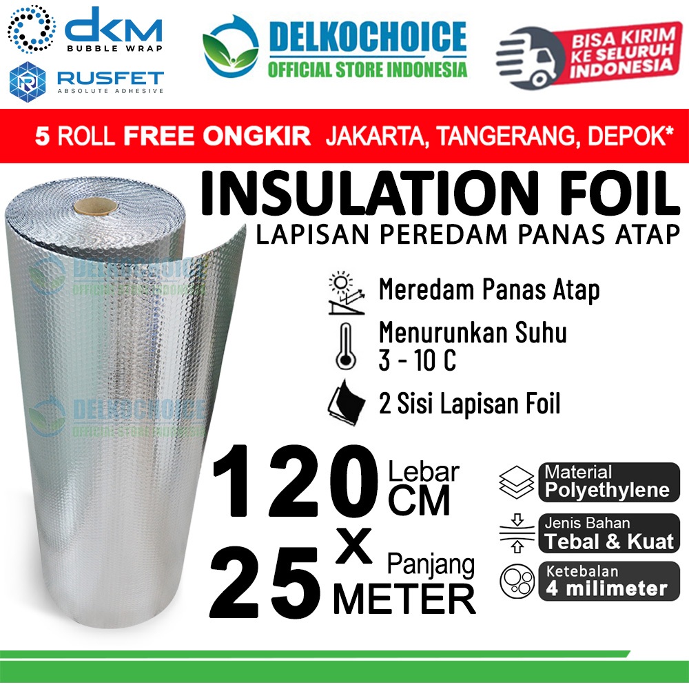 Jual Insulation Foil Peredam Panas Atap Bubble Alumunium Foil 120cm x ...
