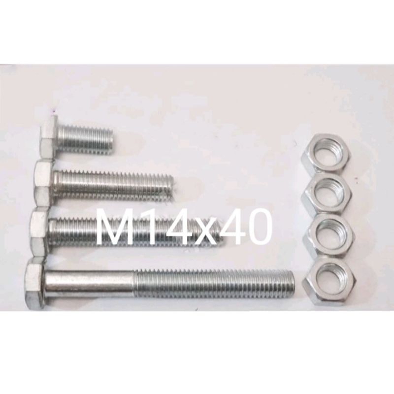 Jual M14x40 Baut Mur Hexagon Putih BMP Hex 14x40 kunci 22 galvanis ...