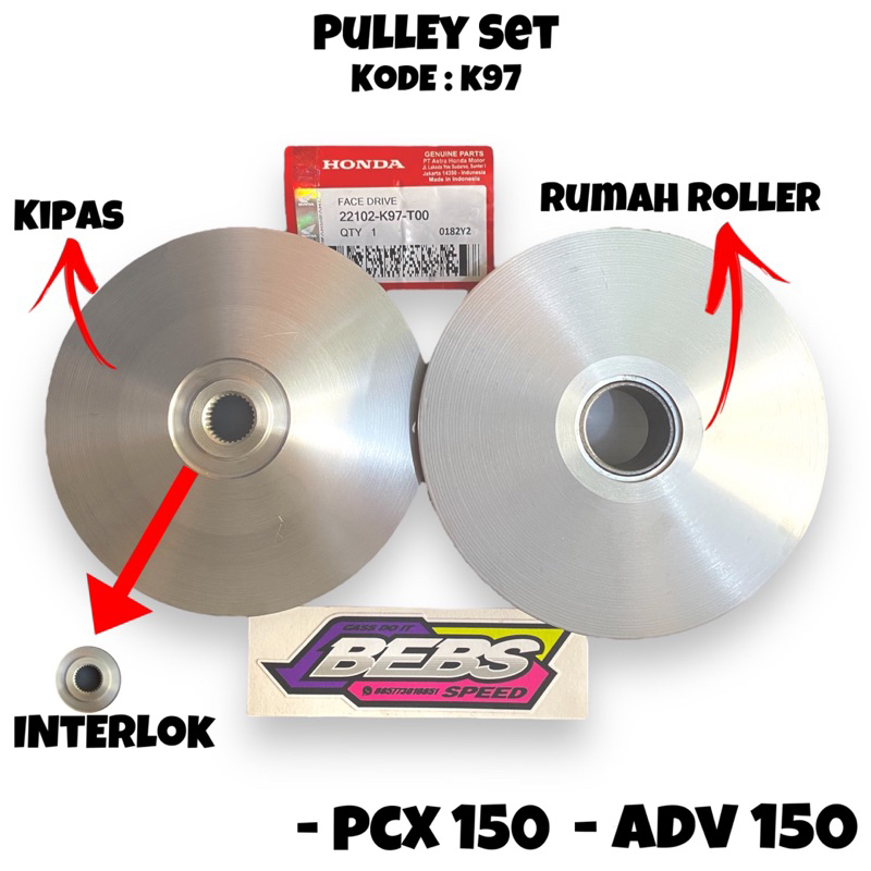 Jual Pully PCX 150 ADV 150 Custom 1 Set Bubut Derajat Kerok Jalur 13.5 ...