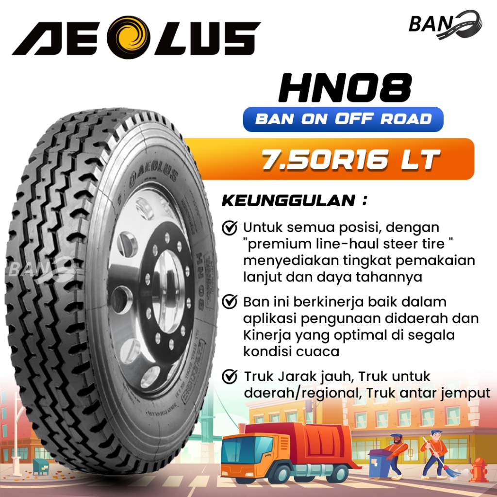 Jual Ban Truk Aeolus AGC08 7.50 R16 HN08 | Shopee Indonesia