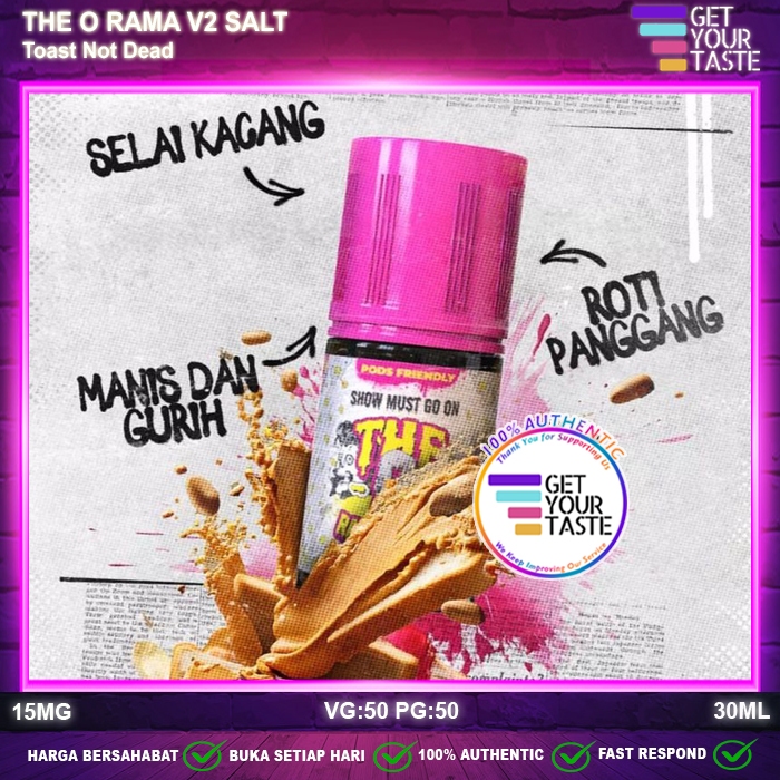 Jual Liquid The O Rama Juice V2 Toast Not Dead Pods Friendly 30ML Salt ...