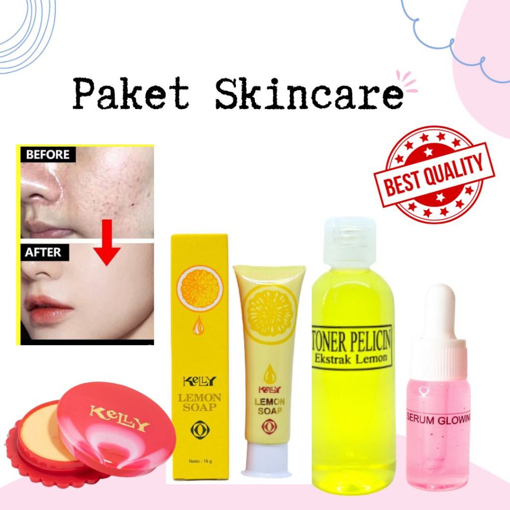 Jual Paket Skincare glowing kelly 4in1 - cream kelly 5gr + Soap kelly ...