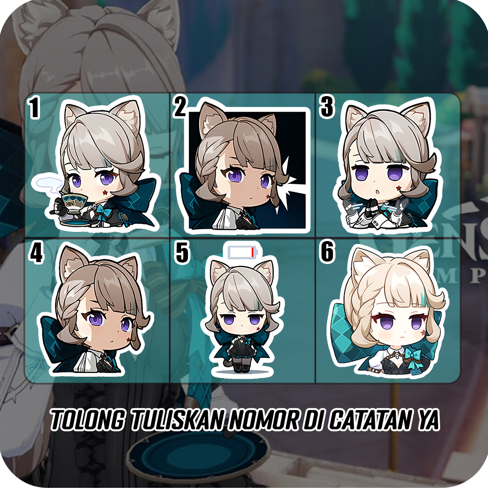 Jual Stiker Glossy Lynette Genshin Impact, Sticker Anime Lucu Untuk HP ...