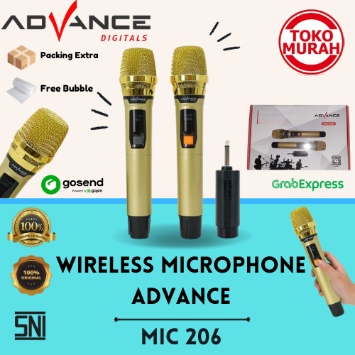 Jual Advance Microphone Double Wireless MIC-206 | Shopee Indonesia